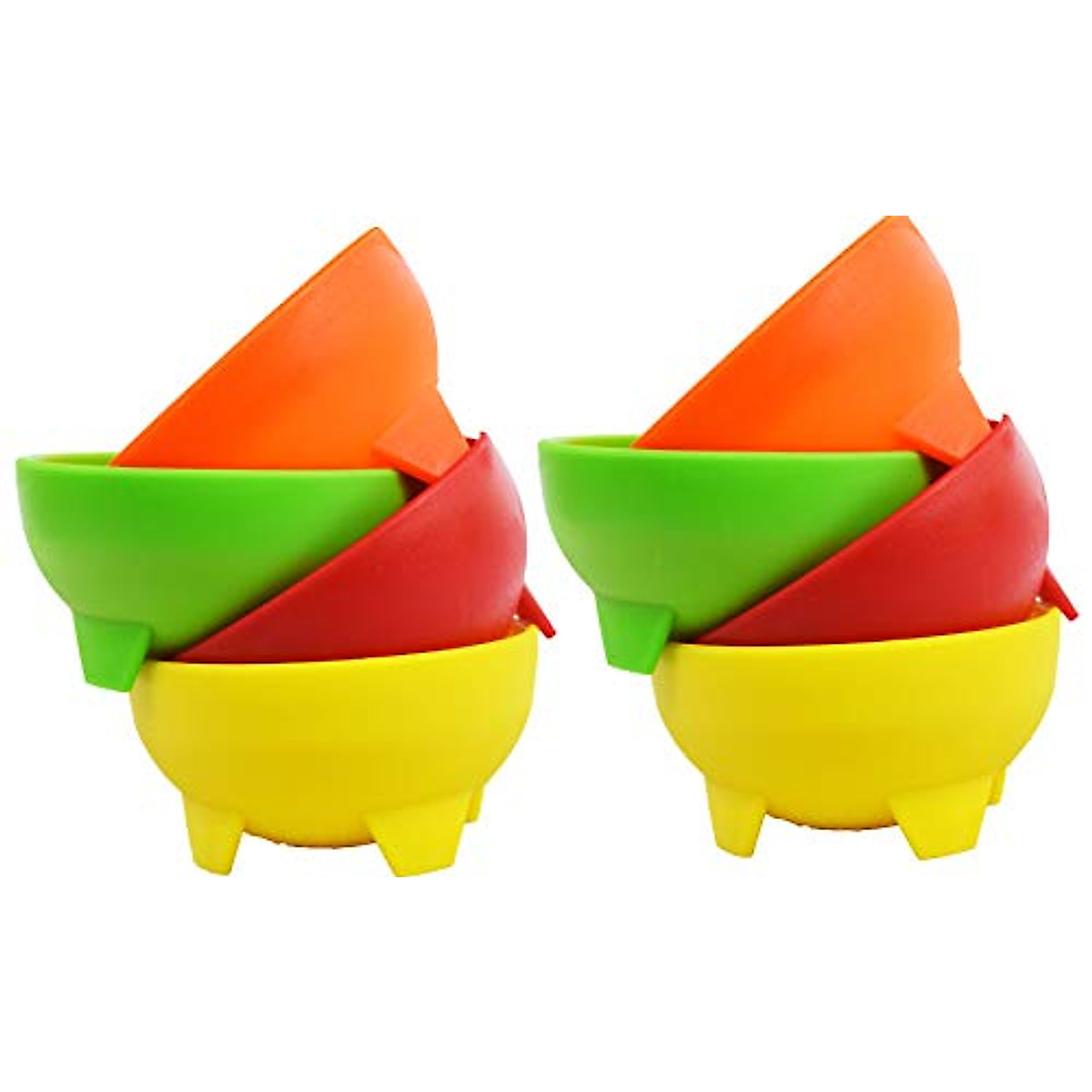 Black Duck Brand Set of 8 Multi Color 4.5" Diameter, 12 oz Salsa Bowls - Serving Bowls - Dipping Bowls