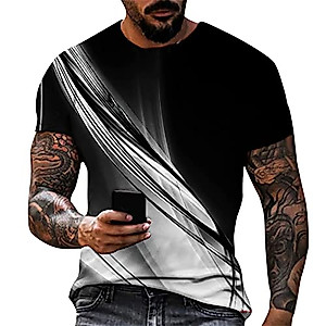 Printed T Shirts for Men Big and Tall T Shirts for Men Vintage Shirts Quick Dry T Shirts for Men Men'S Trend Printed Round Neck Short Sleeve Summer Casual T-Shirt Mens A Shirts 2-Gray Large