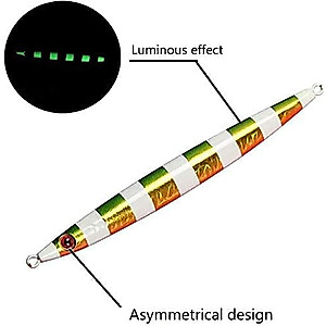 Funmaker Fishing Saltwater jigs Speed Jigging Slow Jigging Pitching Lures Vertical Jigging Artificial Lures Jigging Lure Fishing jigs Vertical Jigs Saltwater Artificial Bait (RED-Glow,400g)