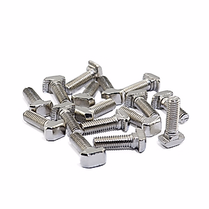 Metric M6 x 25mm Thread T Slot,Drop-in Bolt T-Bolt,Hammer Head Bolt,T Screw Stud for 3030 Series Standard 8mm T-Slot Aluminum Extrusion Profile,Carbon Steel Nickel Plated (3030 Series,40Pcs)