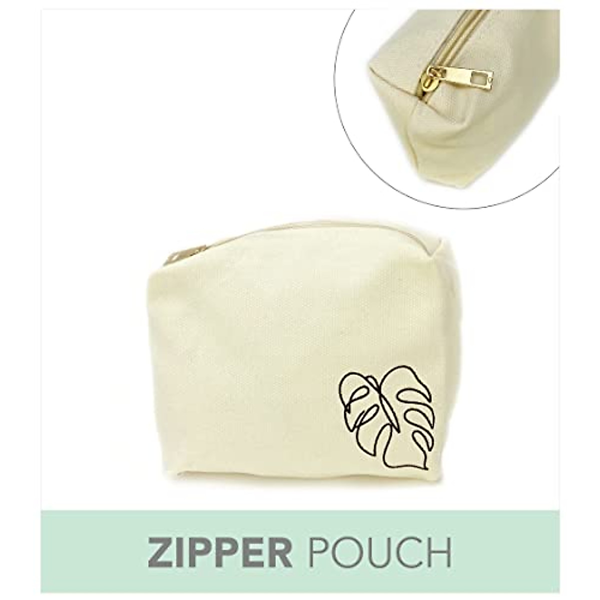 Monstera Canvas Crossbody Tote Bag & Zipper Pouch, Shoulder Tote Bag, Plant Lover Gifts For Women