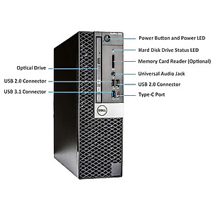 Dell 7050 SFF Desktop Intel i7-6700 UP to 4.00GHz 32GB DDR4 New 1TB NVMe SSD + 2TB HDD Built-in AX200 Wi-Fi 6 BT Dual Monitor Support Wireless Keyboard and Mouse Win10 Pro (Renewed)