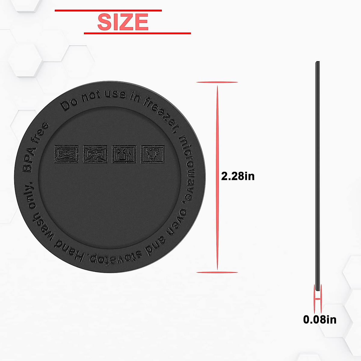 XccMe Rubber bottoms for sublimation tumblers,24 PACK Protective AntiSlip Silicone Bottom with 3M Adhesive for Wine Tumblers,Skinny Tumblers,Mason Jars 12oz/15oz/17oz/20oz/30oz Black (58mm)