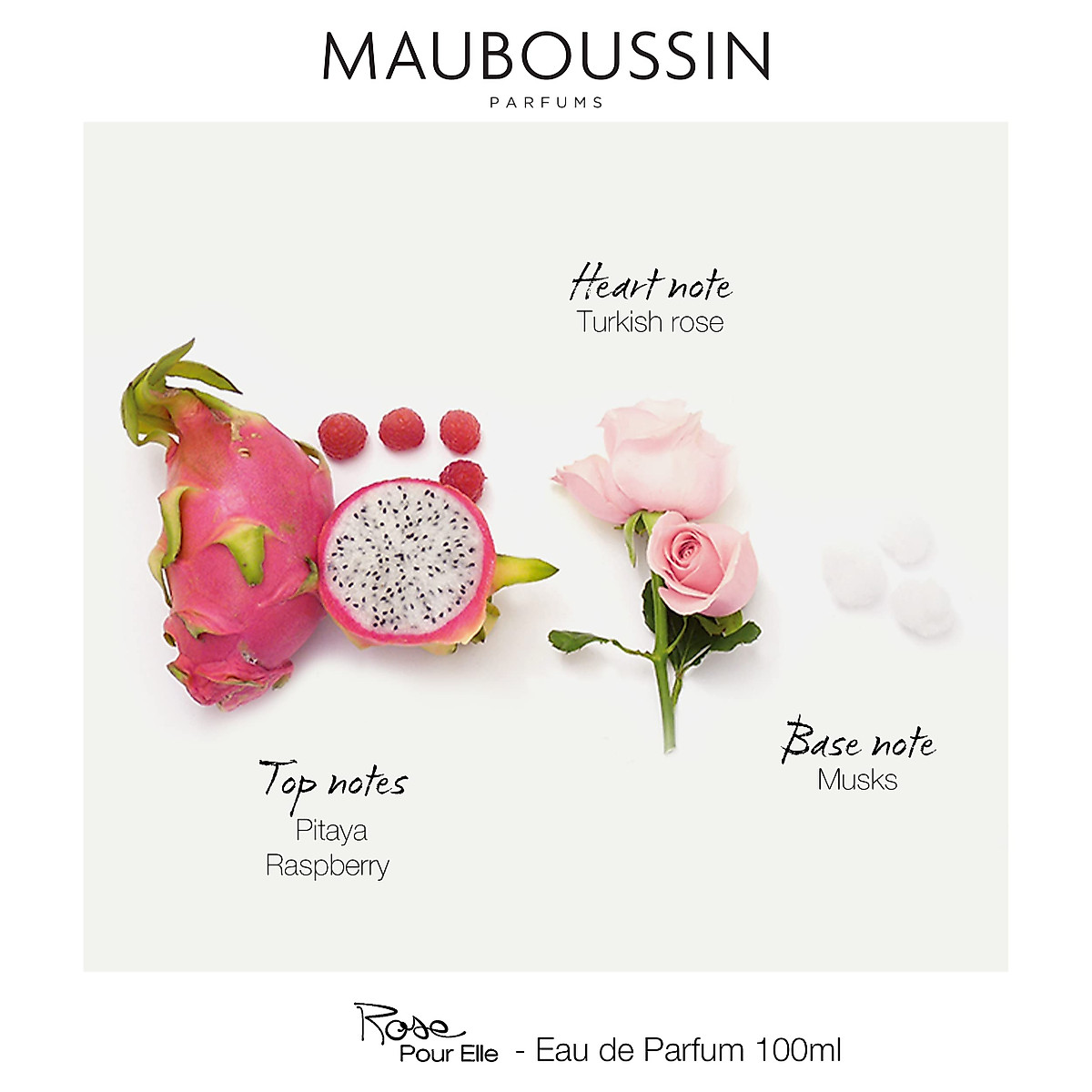 Mauboussin - Rose Pour Elle 100ml (3.3 Fl Oz) - Eau de Parfum for Women - Floral, Fruity & Fresh Scents