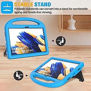 SUPLIK Kids Case for Samsung Galaxy Tab A8 10.5 inch 2022, Galaxy Tab A8 10.5" Case with Screen Protector, Shockproof Handle Stand Protective Cover for Tab A8 10.5 Tablet (SM-X200/X205/X207), Blue
