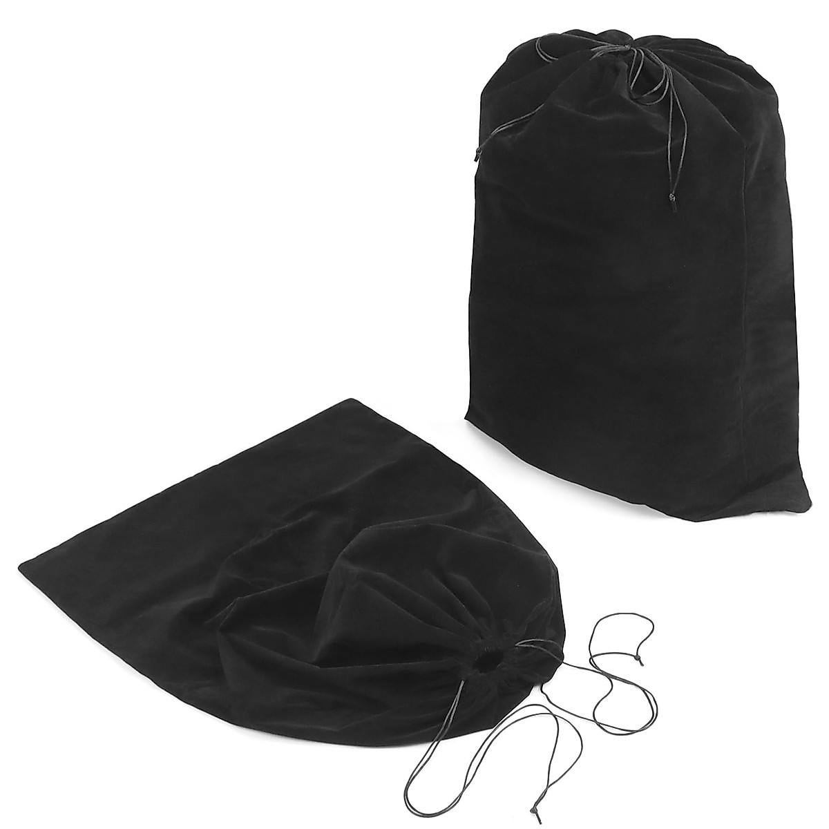 QWORK 6-Pack Large Black Anti-Tarnish Storage Bags - 24x32 inches Soft Flannel Cloth Pouches for Silverware, Jewelry Protection - Rust, Corrosion, Dust Prevention with Adjustable Drawstring
