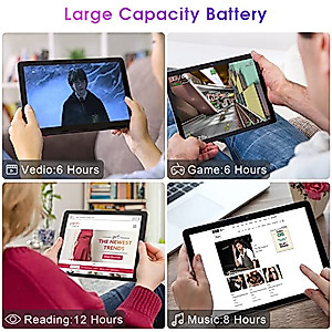 Tablet 10 inch Android Tablets丨WeTap Android 12 Tablet, 3GB RAM 64GB ROM, 2MP+8MP Camera, 1280x800 IPS Google Tablets, Quad-Core Processor Tablets, Wi-Fi Bluetooth 5000mAh Long Lasting Battery Silver