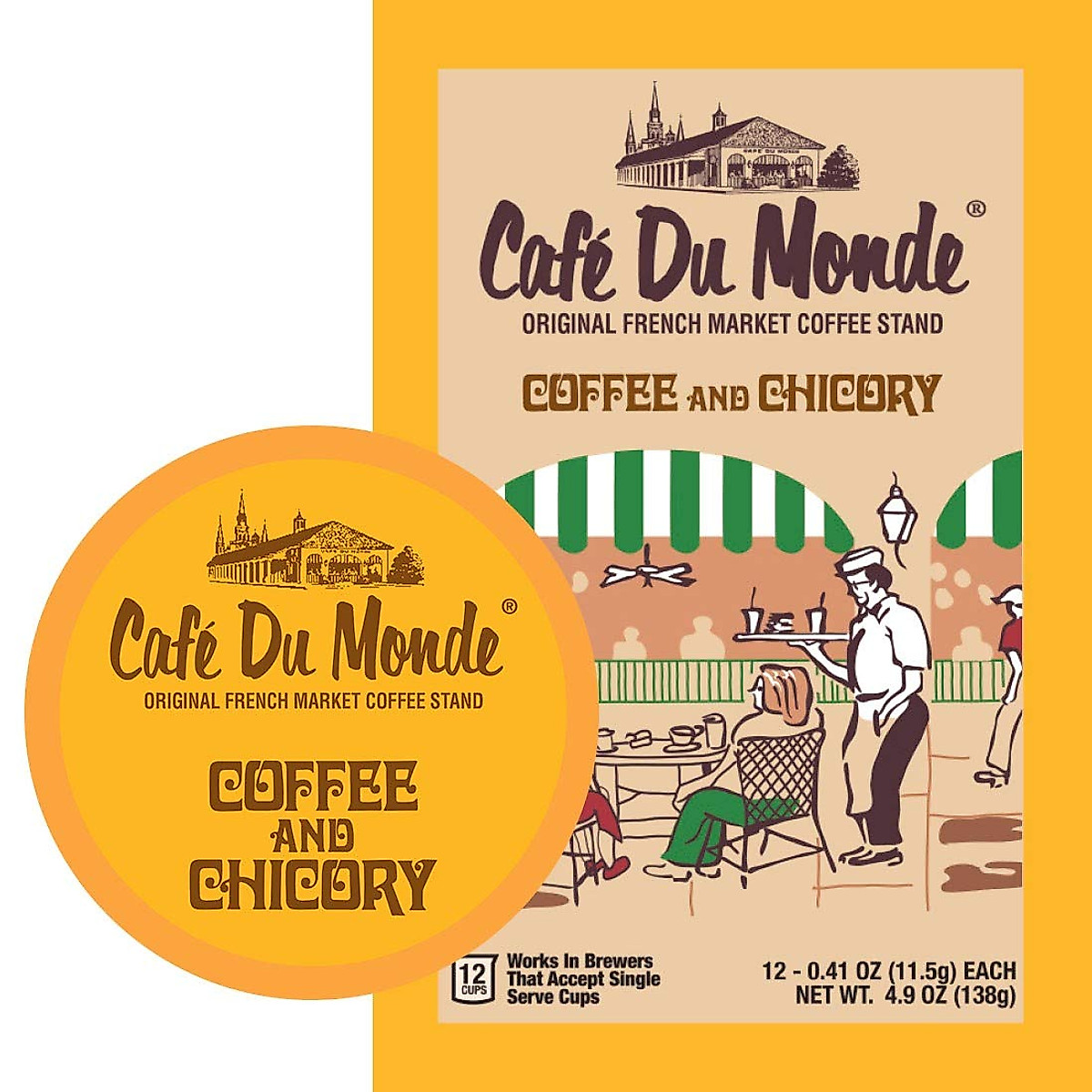 Cafe du Monde Coffee and Chicory 36 Single Serve Pods