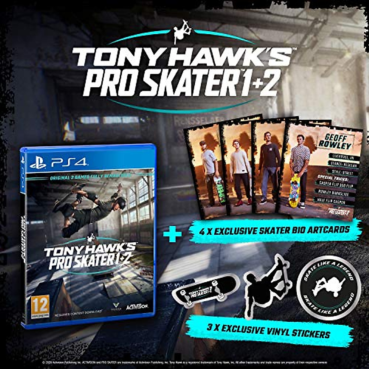 Tony Hawk's Pro Skater 1 + 2 (PS4) (Amazon.co.uk Exclusive)