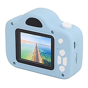 Shanrya Cartoon Child Camera, 200W Pixels Kids Camera One Key Video Recording Kids Gift for Kids(Sky Blue)