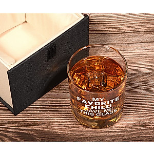 Triwol My Favorite Child Gave Me This Whiskey Glass Gifts for Men, Novelty Birthday Father's Day Gifts for Dad from Daughter Son Kids, Funny Christmas Thanksgiving Day Present ideas for Grandpa Him