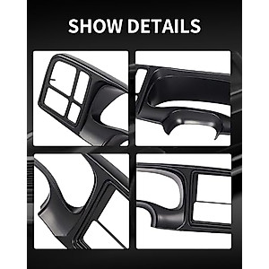 KARPAL Double Din Dash Bezel Cover Kit Compatible With 1999-2002 GMC Sierra Full-Size Trucks/SUV's Chevy Silverado Car Stereo Radio 15731974 15772850