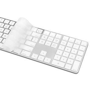 ProElife Ultra Thin Silicone Keyboard Cover Skin for 2022 Mac Studio & 2021 Apple iMac 24'' M1 Chip Magic Keyboard 2 with Numeric Keypad Touch ID A2520 Accessory U.S Enter Soft Protector, Transparent