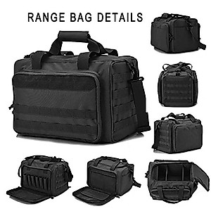 Tactical Gun Shooting Range Bag, Deluxe Pistol Range Duffle Bags Pink