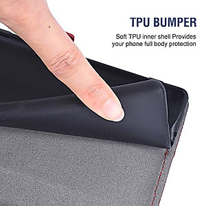 Asuwish Compatible with LG V60 ThinQ V60ThinQ 5G G9 Thin Q Wallet Case with Tempered Glass Screen Protector and Flip Cover Card Holder Cell Accessories Phone Cases for LGV60 V 60 60ThinQ 60V Red