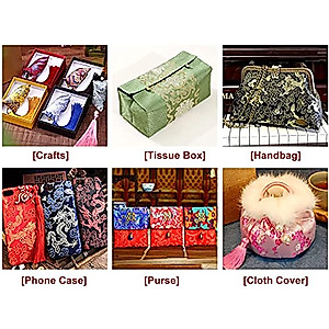 GOONSDS Chinese Brocade Sateen Fabric by The Yard for Upholstery and Home Accents 75CMX50CM,D