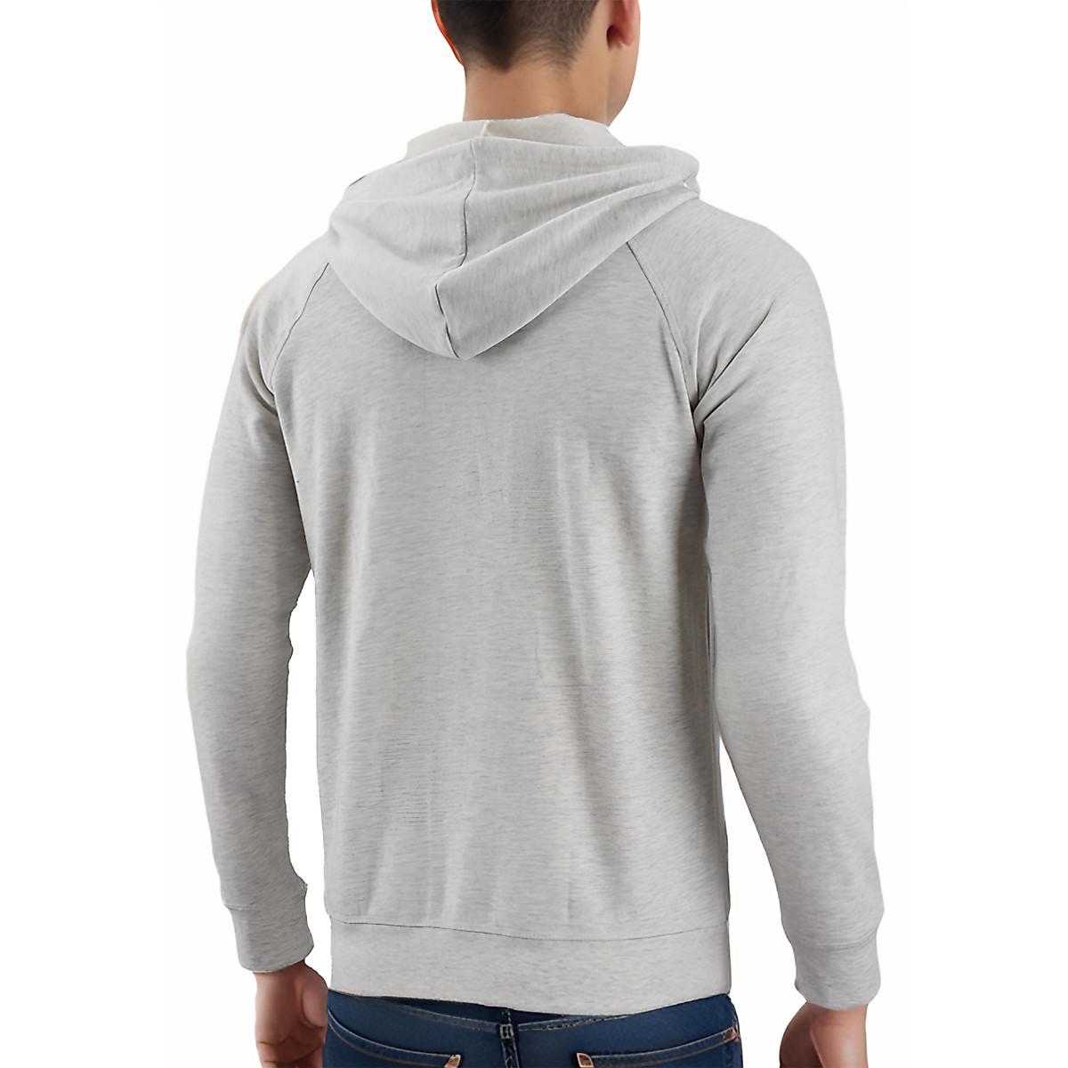 KNQR Men's Retro Athletic Workout Sports Full Zip Soft Fleece Running Hiking Sweatshirt Hoodie Heather Oatmeal XXL