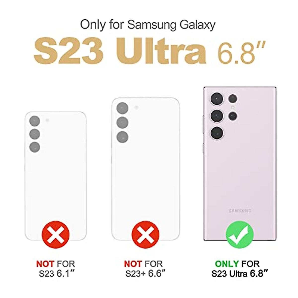 SURITCH for Samsung Galaxy S23 Ultra Case, [Built-in Screen Protector] [Dual-Layer Protection ] Full Protection Shockproof Rugged Bumper Phone Cover for Samsung S23 Ultra 6.8 Inch - Purple Cosmos