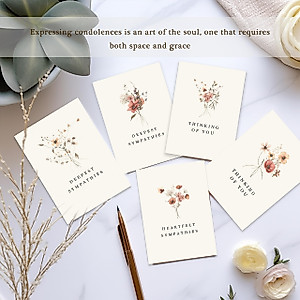 slapaflife Sympathy Cards with Envelopes,Sympathy Cards Set of 48,Condolence Card with Matching Peel-and-Seal Rustic Envelopes,Each Card Comes with Heartfelt Condolences