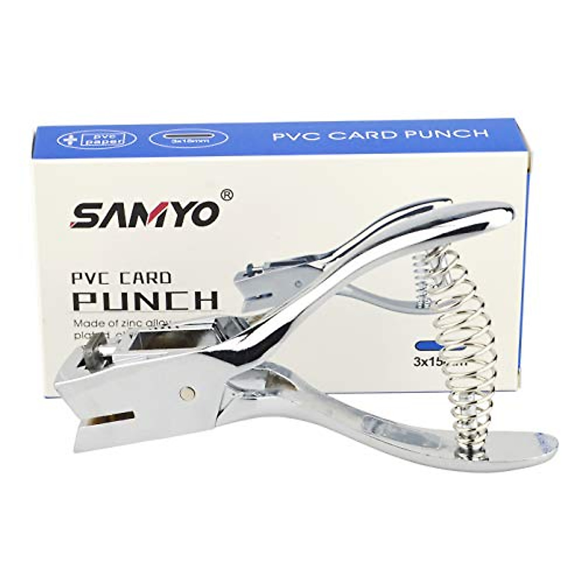 Samyo Hand Held ID Card Slot Hole Punch Metal Puncher Plier Punching Tool for ID Card Badge PVC Photo Tag