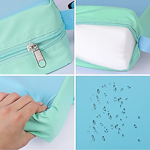 Toddler Booster Seat for Dining Table, Double Safe Adjustable Straps Portable Booster Seat Dining Table, PU Washable Kids Booster Seats, Portable Travel Increasing Cushion Booster Seat (Blue)