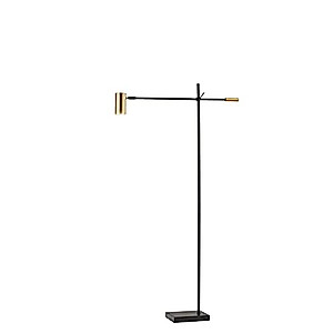 Adesso Home 4218-01 Transitional LED Floor Lamp from Collette Collection Finish, 22.50 inches, Black/Antique Brass