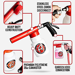 Adam's Premium Foam Gun Car Wash Foam Gun for Garden Hose | Mix with Car Soap & Water & No Pressure Washer Required | Mega Suds Car Detailing & Car Cleaning Foam Sprayer