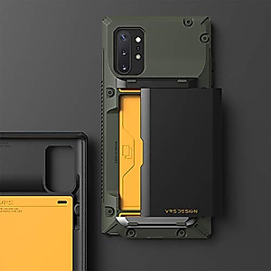 VRS DESIGN Damda Glide Pro for Galaxy Note 10 Plus, with [4 Cards] [Semi-Auto] Premium Sturdy Credit Card Slot Wallet for Samsung Galaxy Note 10 Plus 5G Case 6.8 inch(2019) Black
