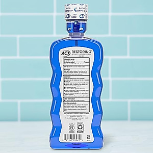 ACT Restoring Fluoride Mouthwash 18 fl. oz. Strengthens Tooth Enamel, Cool Mint