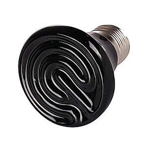 MaoTopCom 25 Watt Mini Black Reptile Heat Lamp Bulb 2 Pack 25W 60MM Pet Infrared Ceramic Heat Emitter for Brooder Coop Lizard Lambs Snake No Light, AC 110V