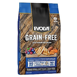 Evolve Grain Free Deboned Chicken, Sweet Potato & Berry Recipe Dry Dog Food, 28lb.