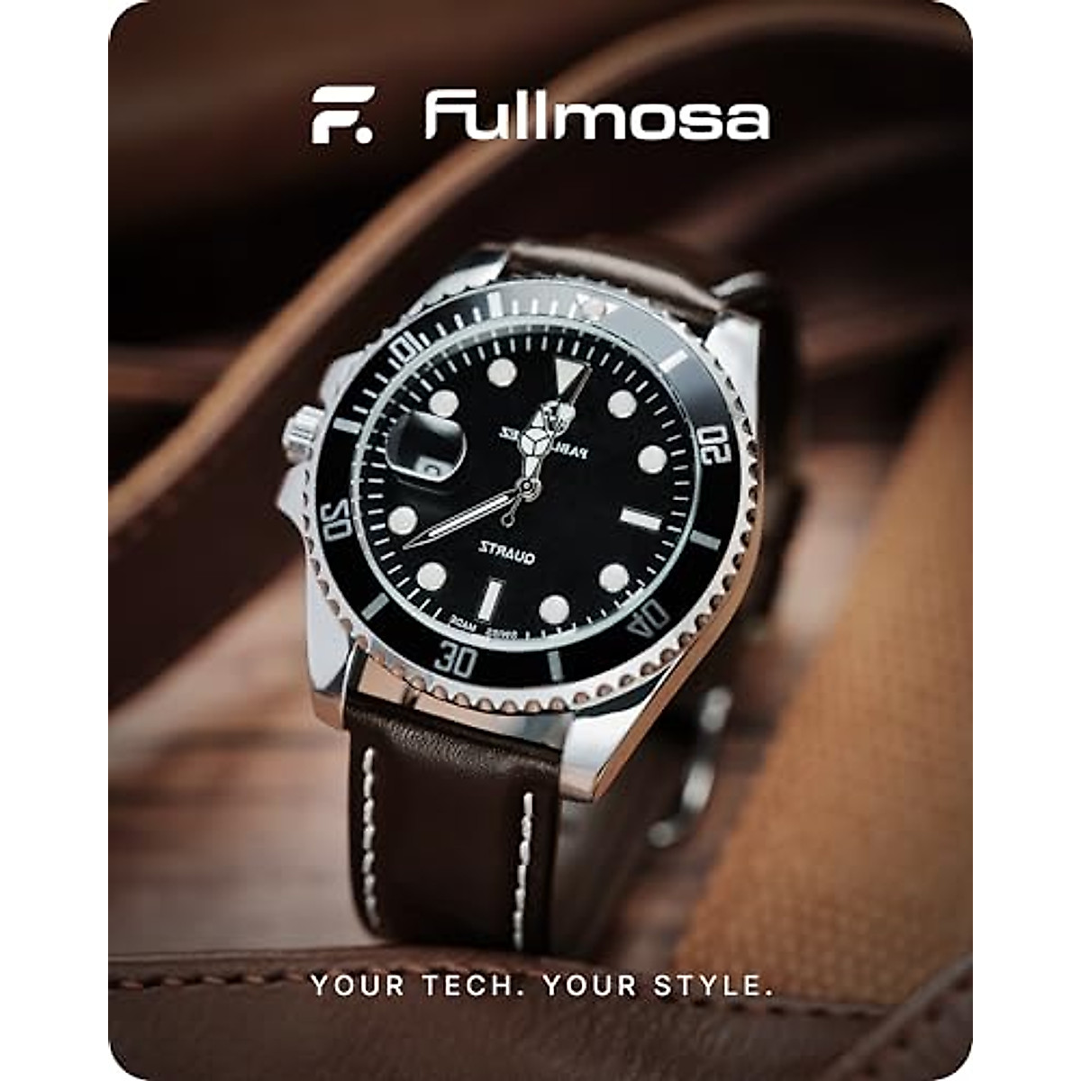 Fullmosa 18mm Leather Watch Bands Compatible with Garmin Vivoactive 4S/Vivomove 3S/Active S/Venu 2S/Move 3S,Dark Brown
