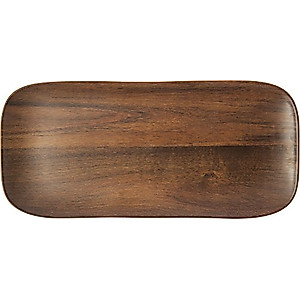 Carlisle FoodService Products Epicure Plastic Tray, 14.75" x 6.75", Dark Woodgrain (Pack of 12)