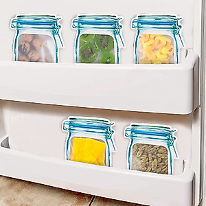 Enkrio 36 Pack Mason Jar Zipper Bags, Reusable Airtight Seal Food Bag Leakproof Nuts Candy Cookies Bag for Travel Camping