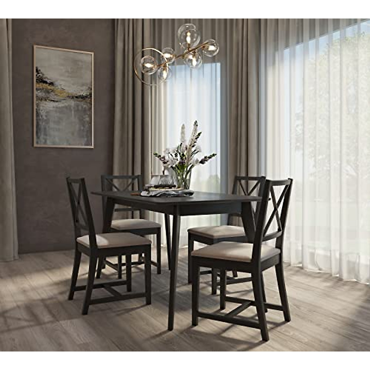 DAIVA CASA Dining Chair Wooden Set of 2- Chair Accent Dine in Chair - Upholstered Chair with X-Back, Brown Chair Back or White Dining Chair - Modern Chair Furniture Chair Mira Living Room Chair Small