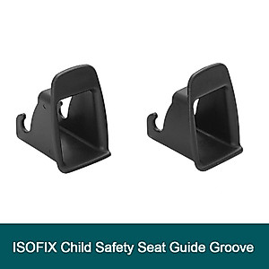 Carrfan 2pcs Car Child Seat ISOFIX Interface Buckle, Black Fixed Guide Groove