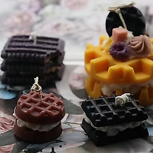 HYCSC Silicone Waffle Mold, 20 Cavities Mini Square Waffle Maker Silicone Mold, Non-Stick Waffle Tray for Making Waffle Cookie, Chocolate, Candy, Soap, Wax Mold(2Pcs)