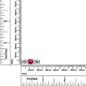 GEMVIO Collection 5MM Round Cut Lab Created Ruby Gemstone & Natural Diamond Infinity Swirl Engagement Ring In 14K White Gold Over Sterling Silver Anniversary Wedding Ring(0.60 Cttw)-8