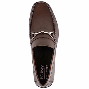 MJNY Mens Casual Comfortable Genuine Leather Lightweight Driving Moccasins Classic Fashion Buckle Loafer Slip On Breathable Driving Loafer Brown Grainy 13