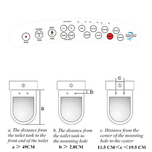 BJTDLLX Elongated Smart Toilet Seat, 110V Electric Automatic deodorization Bidet Toilet Seat 4-step Adjustment IPX4 Water Proofing with 2 Self-cleaning Nozzle & Air Dryer & Heated Seat (0.55L White)