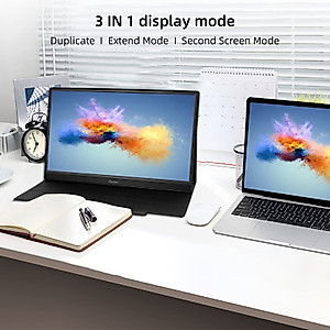 Prechen Portable Monitor 15.6 Inch FHD 1080P USB-C Portable Laptop Monitor HDMI Gaming Monitor OTG & Dual Speakers, External Computer Display for PC MAC Phone Xbox PS4 Switch