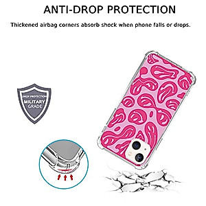 Dohakemuny Pink Melting Smile Face Case Compatible with iPhone 13, Aesthetic Trippy Smiling Face Case for iPhone 13 for Teens Men and Women, Cool Trendy TPU Bumper Case Cover