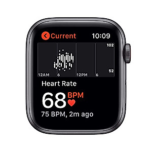 Apple Watch SE (GPS + Cellular, 44mm) - Space Gray Aluminum Case with Black Sport Band (Renewed)