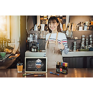 ARTEZA Pastel Liquid Chalk Markers, Set of 16, Tweezers, Labels, Stencils, Erasable, Water Based Pens for Chalkboards, Glass, Windows, and More