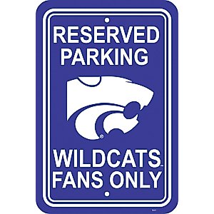 NCAA Kansas State Wildcats 12-by-18 inch Plastic Parking Sign