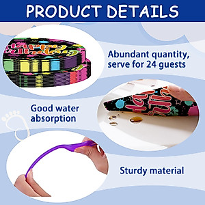 TeeFity 120 Pcs Neon Glow Birthday Party Tableware Set, Party Table Decorations Supplies Include 7 Inch and 9 Inch Paper Plates, Napkins and Forks Spoons for 24 Guests