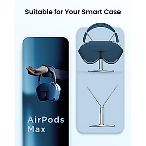 SODI Headphone Stand for AirPods Max - Desktop Headset Stand, Aluminum Anti-Slip Base Headphone Holder and Dock with Silicone Pad for Apple AirPods Max, Headphone Accessories for Desk, Blue