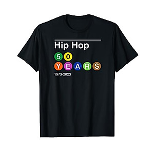 50 Years of Hip Hop 1973-2023 50th Anniversary Subway Sign T-Shirt
