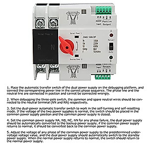 Dual Power Automatic Transfer Switch Dual Power Generator Changeover Switch ZGQ5-100/2P 220V Self Cast Conversion