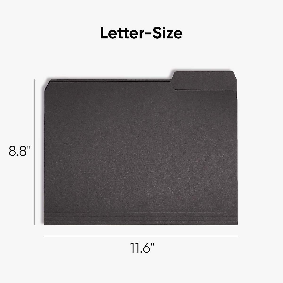 Smead Interior File Folder, 1/3-Cut Tab, Letter Size, Black, 100 per Box (10243)